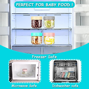 GoldArea 4 Pack Glass Baby Food Containers,8 oz Baby Food Storage Jars with Lids,Glass Baby Food Jars,Breast Milk,Small Containers for Fridge-Freezer & Microwave Safe.