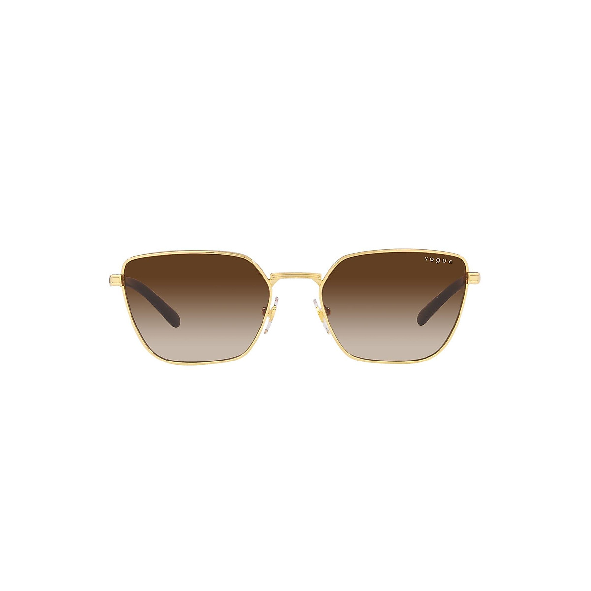 Vogue Eyewear Woman Sunglasses Gold Frame, Brown Gradient Lenses, 53MM