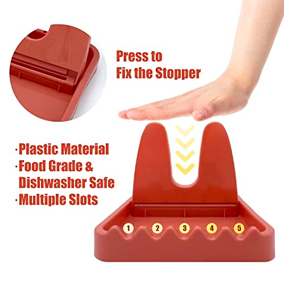 LSVGOE 2 Pack Multiple Utensil Spoon Rest for Kitchen Counter, Spoon Holder for Stove Top with Lid Holder and Grill Spoon Holder for Spatula, Ladle, Tongs and Cooking Accessories (Pink-2 Set)