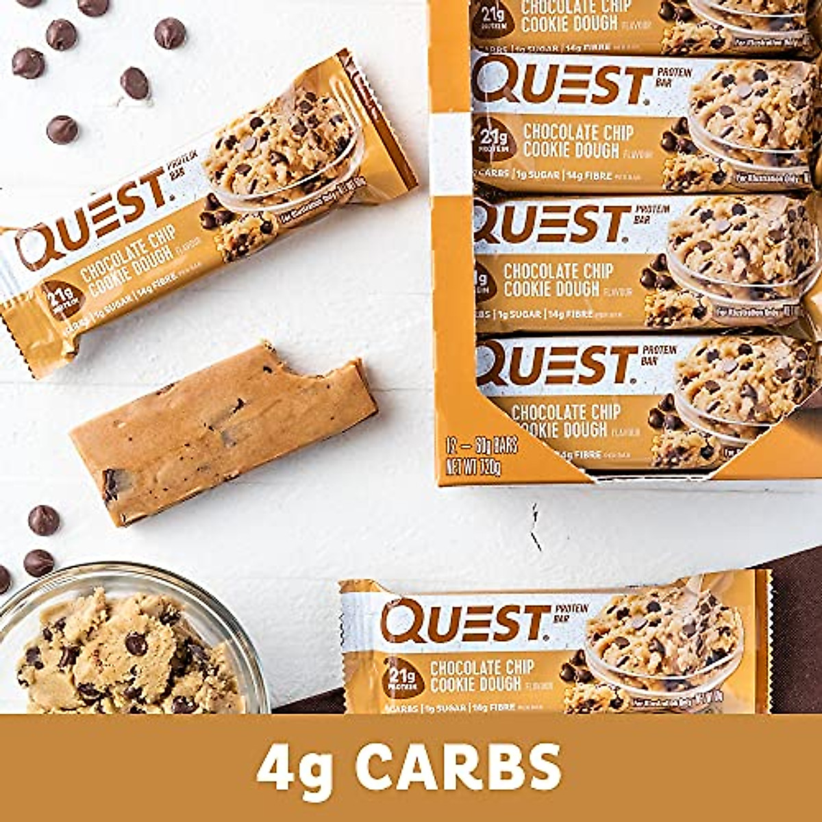 Quest Protein Bar Chocolate Chip Cookie Dough, 2.12 Ounce