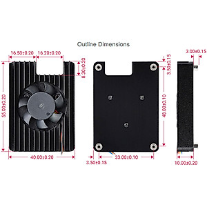 Dedicated All-in-One 3007 Cooling Fan for Raspberry Pi Compute Module 4 (CM4),PWM Speed Adjustable Low Noise More Convenient, with Thermal Tapes