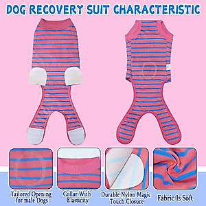 Dog Surgery Recovery Suit, Recovery Shirt for Male Female Dog Cats, Cone E-Collar Alternative Abdominal Wounds Spay Bandages Onesie, Anti-Licking Pet Surgical Recovery Snugly Suit,Pink Small