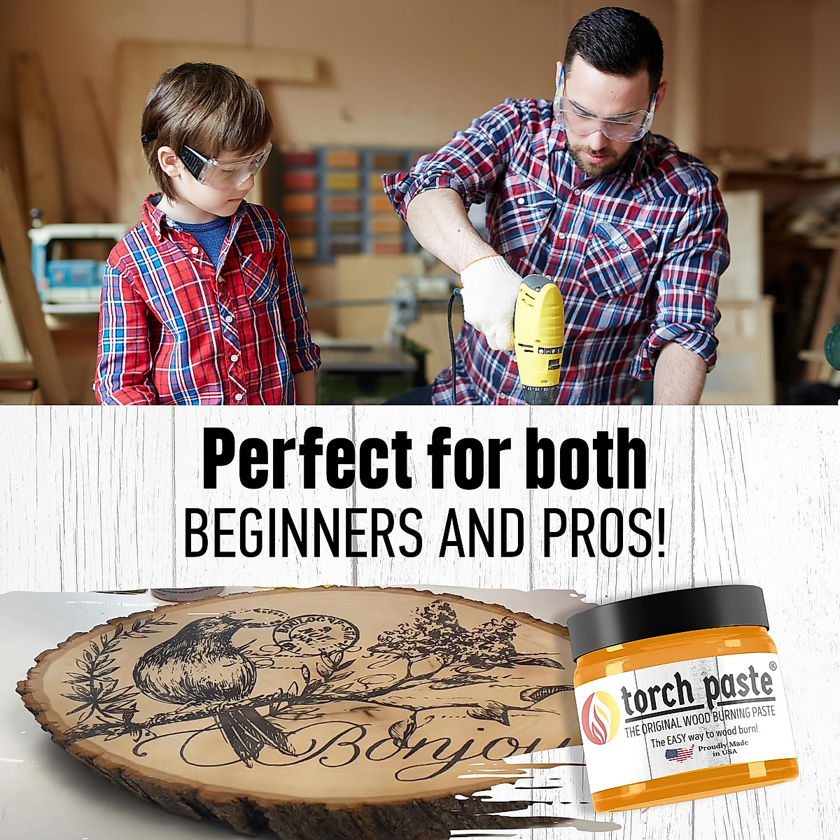 Torch Paste - The Original Wood Burning Paste Since 2020 | Lab Tested & ASTM D-4236 Certified | Non Toxic | Use on Wood, Card Stock, Canvas, Denim & More | Easy Application