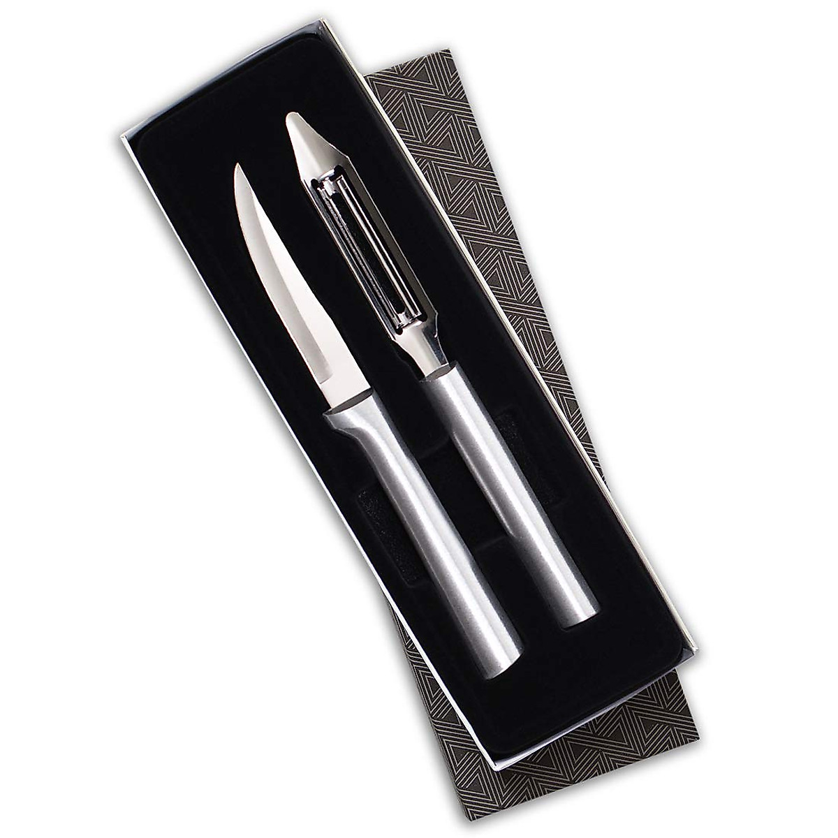 RADA Stainless Steel Paring Knife and Vegetable Peeler – Pare and Peel Gift Set with Knife Sharpener