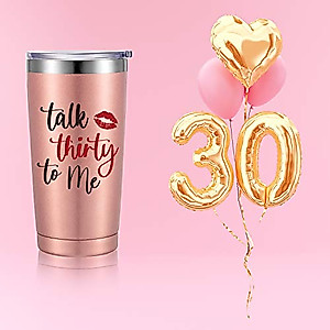 Funny 1993 30th Birthday Gift Talking Thirty to Me Travel Tumbler for Women, Dirty 30 Presents for Her, Daughter, Auntie, Wife, Girlfriend, 20 oz Mug Tumbler with Lid Straw Brush and Gift Box