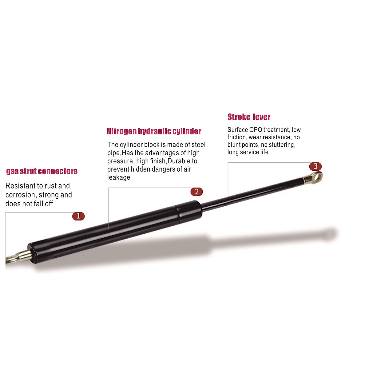 2Pcs 17.42 Inch Rear Back Window glass Struts Lift Supports Compatible With 08-12 Escape - 08-12 Tribute - 08-12 Mariner For the Rear Window Glass - Shock Gas Spring Prop Rod