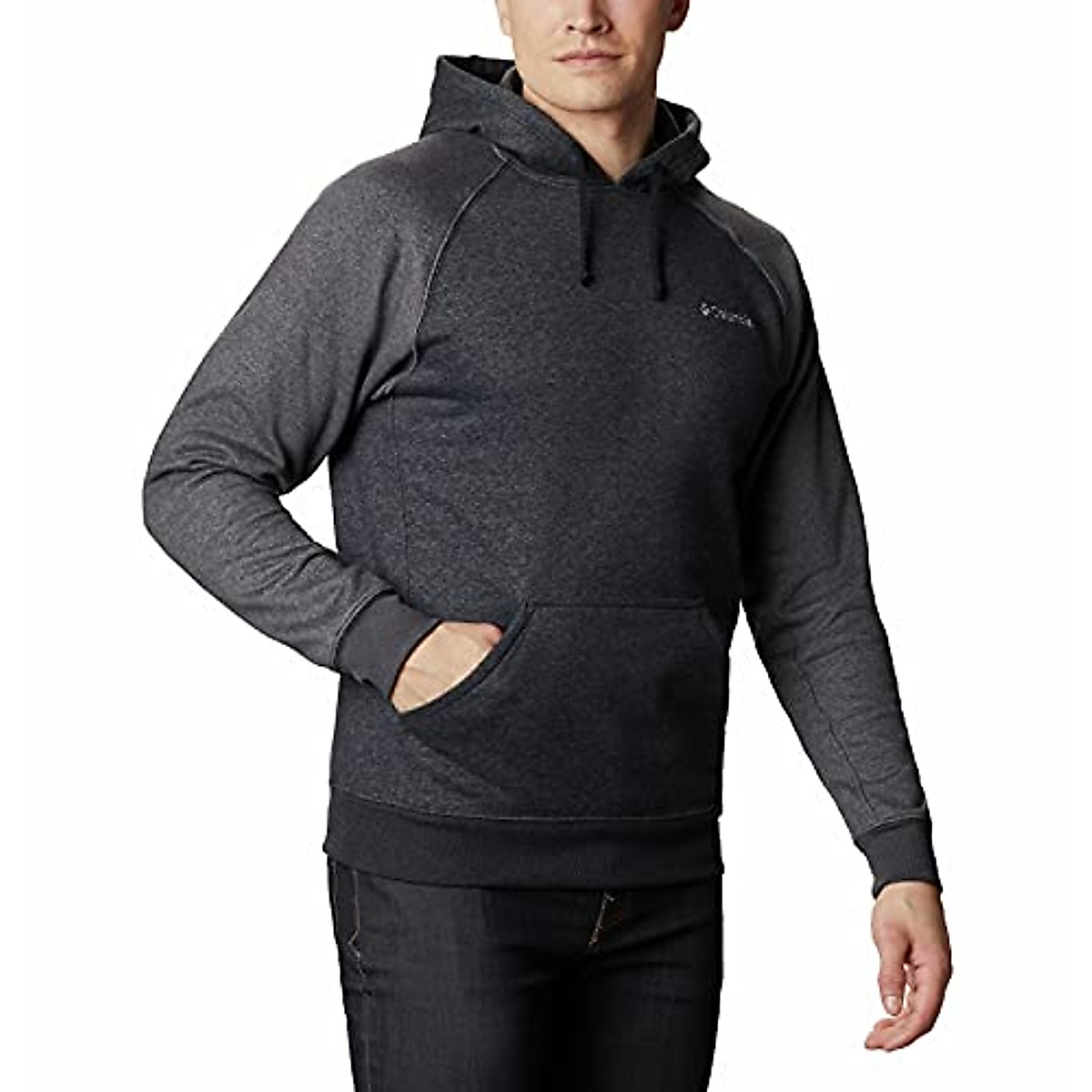 Columbia Men's Hart Mountain II Hoodie, Black Heather/Shark Heather, Small