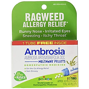 Boiron Ambrosia Ragweed Allergy Relief 30C Bonus Pack, 80 Count (Pack of 1)