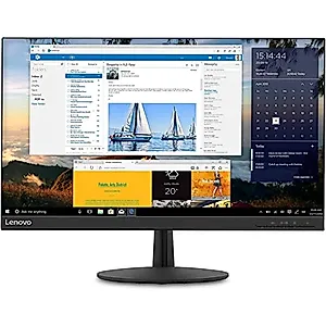 Lenovo L24q-30 23.8-inch QHD (2560 x 1440) LED Backlit IPS Monitor, FreeSync, Widescreen, 3-Side Narrow Bezels, 75Hz, 4ms, HDMI, DP, Title, VESA Mount