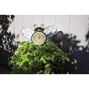 Poolmaster 54579 Bumble Bee Wall Décor and Thermometer for Home or Garden, Yellow