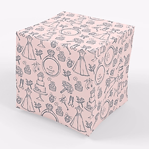 Stesha Party Pink Bridal Shower Gift Wrapping Paper - Folded Flat 30 x 20 Inch - 3 Sheets