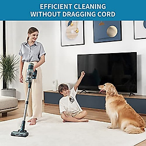 Belife Cordless Vacuum Cleaner, 22Kpa Stick Vacuum, Max 45mins Runtime, 380W Brushless Motor, 7-Cell 2500mAh Battery, LED Touch Screen, Lightweight Handheld Vacuum for Hard Floor Carpet Pet Hair