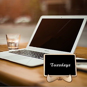 Mini Chalkboards Place Cards 3.94 X 2.95 Inch with Easel Stand and Erasable Chalk for Weddings, Party Supplies, Table Numbers, Food Signs and Special Event Decoration (20 Sets)