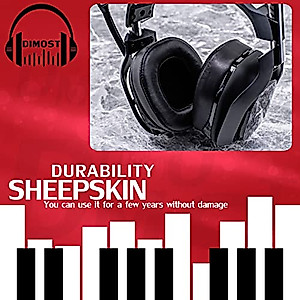 A40 tr Sheepskin Ear Cushion Earpads Compatible with Astro A40 TR Headset - with Headband/Microphone Foam by DIMOST