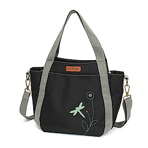 CHALA Venture Mini Carryall - RFID Protected Nylon Bag with Adjustable Crossbody Strap - Dragonfly - black