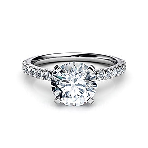 PREVELI 3 Carat Cubic Zirconia Engagement Wedding Promise Rings For Women Sterling Silver 925(7.5)