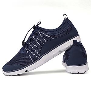 Alibress Men Women's Beach Shoes Outdoor Quick Drying Summer Water Shoes River Hiking Lightweight Aqua Shoes for Men Women Navy Blue 42 EU