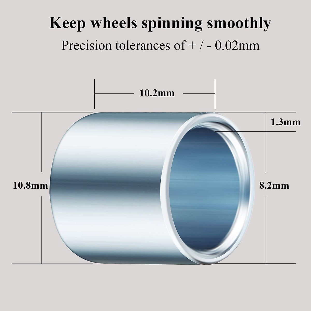 36 Pieces Bearing Spacers and Washers Skateboard Hardware Kit for Most Skateboard Trucks and Longboards (24 Washers, 12 Spacers)