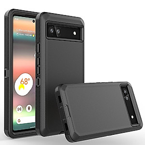 Mstechcorp 6goodeals for Google Pixel 7 Pro, Shockproof Full Body Protection Kickstand Case Cover with Swivel Belt Clip (Black)