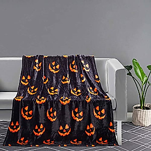Thesis Halloween Blanket Fleece Throw Blanket – Soft Plush Printed Pumpkin Blanket Microfiber Oversized Throw Blanket 50x70 Inches