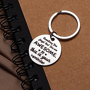 6 Pcs Inspirational Keychain Friendship Employee Appreciation Gift Coworker Gifts Teamwork Sometimes You Forget You're Awesome Best Friend Keychain Funny Gift for Women Men Birthday Graduation
