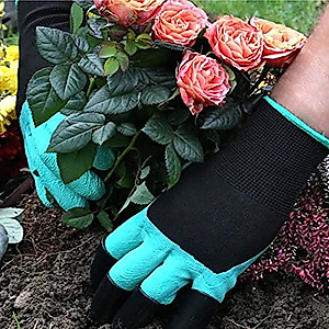 Famoy Claw Gardening Gloves for Planting, Garden Glove Claws Best Gift for Women (Green and Purple)