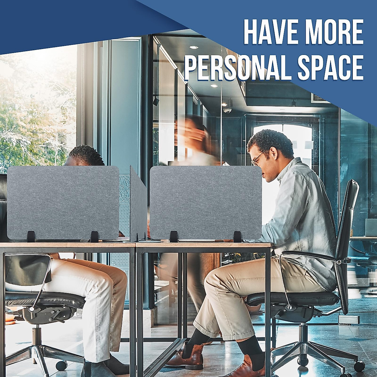 Yaomiao 3 Pcs Acoustic Desk Divider Soundproof Desk Privacy Panel Freestanding Desk Partitions Sound Absorbing for Students Office Reduce Noise Visual Distractions (47.3 x 16", 24 x 16", Light Gray)