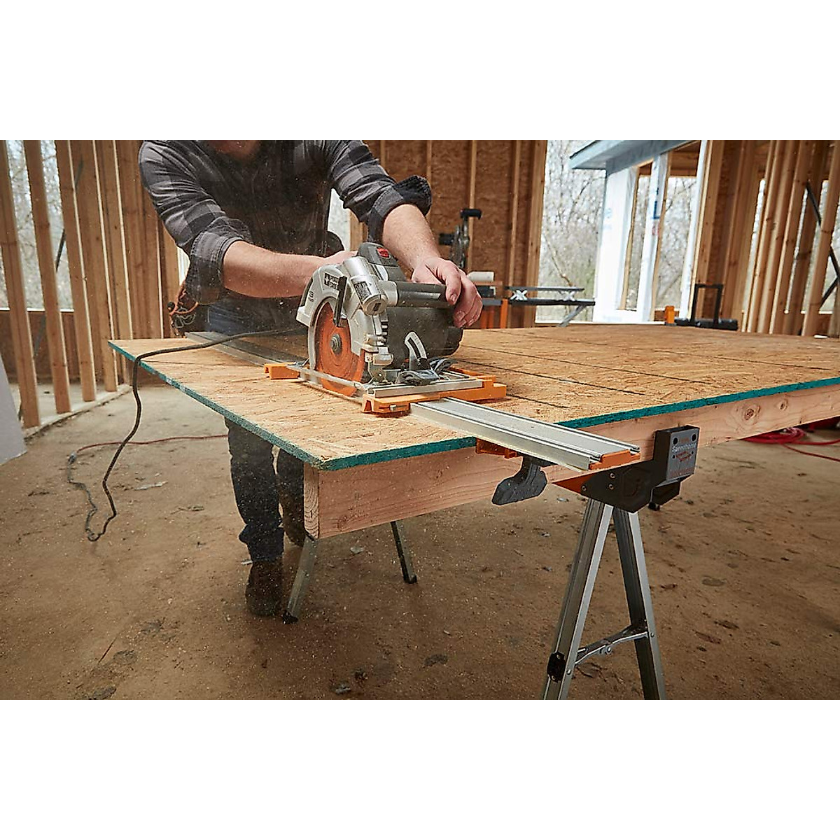 BORA 100" NGX Clamp Edge, Straight Cut Guide for Circular Saws, Aluminum, Includes 50-Inch Clamp Edge & 50-Inch Extension for 100-Inch Cutting Length, 544100