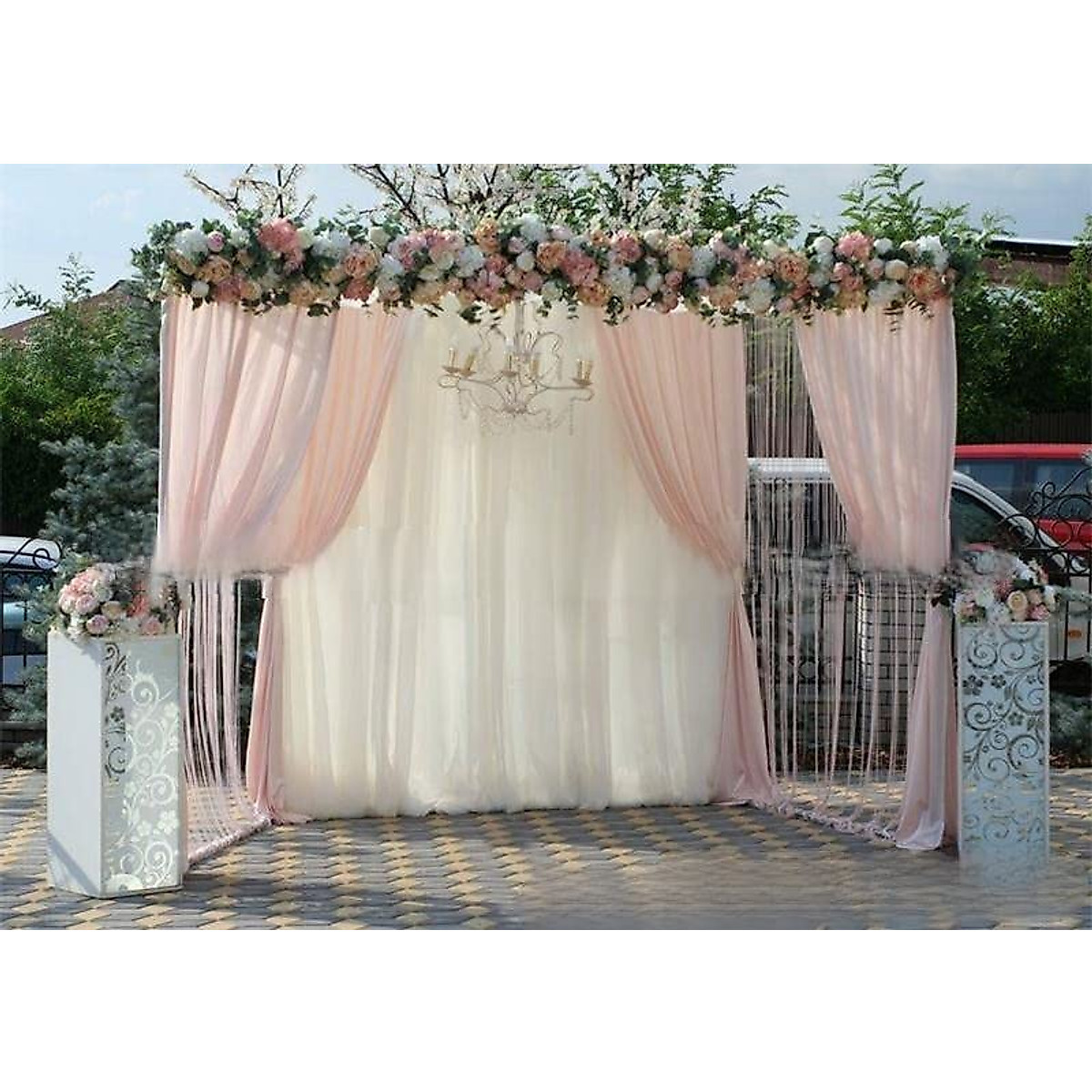 Gorphi Double Crossbar Hanger, 3" Crossbar Valance Hanger Backdrop Hanger, Heavy Duty Pipe and Drape Backdrop Stand, Crossbar Valance Hangers for Wedding, Party, Conference Center (2 Pack)