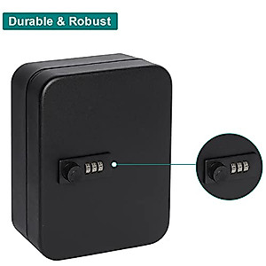 Decaller Secure Key Box with Combination Lock, Key Cabinet Wall Mount Lock Box with 20 Hooks, 7 4/5" x 6 1/5" x 2 4/5"