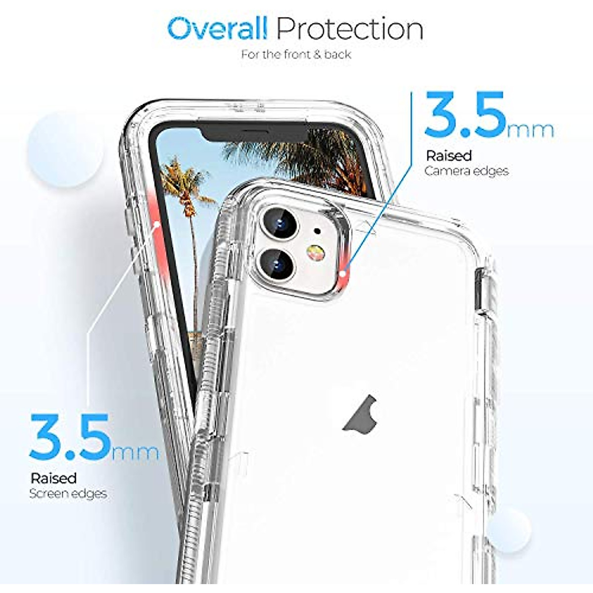 ORIbox Case Compatible with iPhone 12 Mini, Heavy Duty Shockproof Anti-Fall Clear case