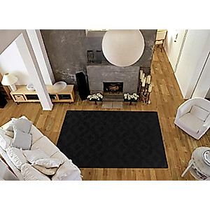 Garland Rug Charleston 6 ft. x 9 ft. Area Rug Black