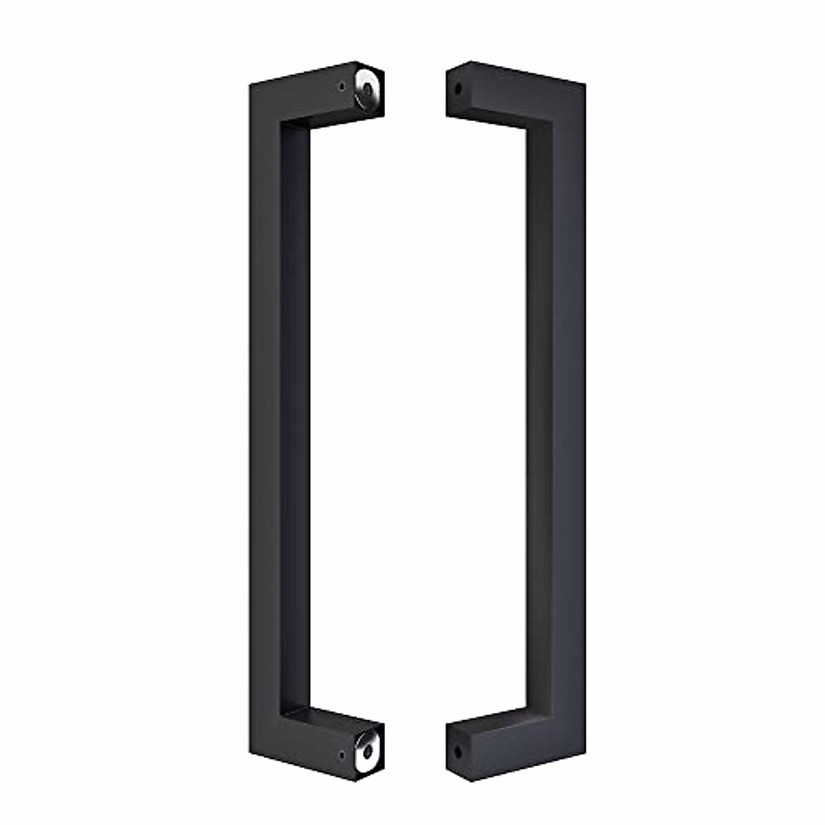 JUBEST 12" Matte Black Push Pull Bar Handle,Sliding Barn Door Handle,Heavy Duty Double Sided Door Handle for Wood Door, Garage, Industrial Grab Bar