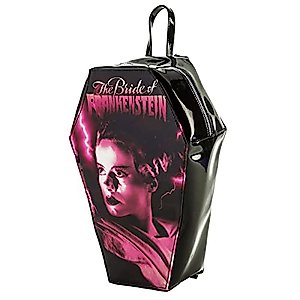 Rock Rebel Bride of Frankenstein Coffin Backpack - Official Classic Universal Monsters Bag 14"