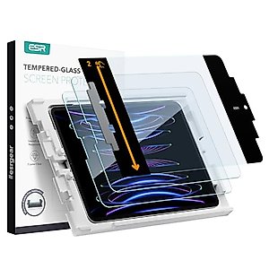 ESR 2 Pack Screen Protector for iPad Air 5th/4th Generation(2022/2020), iPad Pro 11 Inch (2022/2021/2020/2018) Screen Protector, Tempered Glass Film with Easy Application Tray, Anti-Scratch, HD