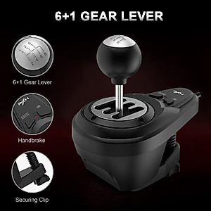 Force Feedback Steering Wheel,PXN V10 Racing Wheel 270°/900° Rotation with Pedal and Gear Lever for PC,PlayStation 4 Xbox Series X|S, Xbox One (V10)