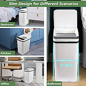 FUNTOOB Sensor Trash Can Automatic Motion Sensor Trash Can 2.5 Gallon Bathroom Trash Cans with Lids Small Garbage Bin for Bedroom Bathroom Office