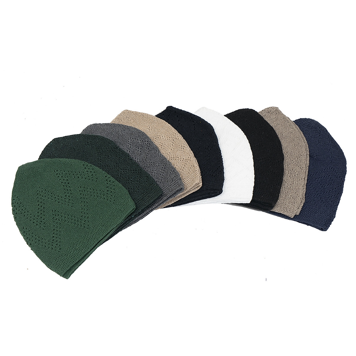 JILANI HANDICRAFT 7X Islamic Muslim Knitting Kufi Topi Prayer Hat Crochet Taqiyah Takke Skull Cap