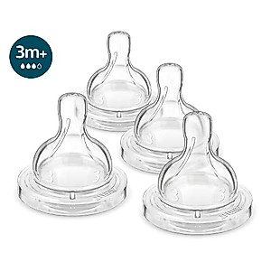 Philips AVENT Anti-Colic Baby Bottle Flow 3 Nipple, 4pk, SCY763/04