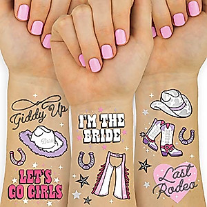 xo, Fetti Last Rodeo Bachelorette Temporary Tattoos - 48 Glitter Styles | Giddy Up Bach Party Decoration, Cowgirl, Bridesmaid Favor, Bride to Be Gift + Bridal Shower Supplies