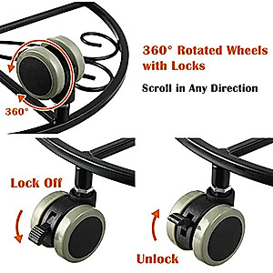 3 Pack Plant Caddy with Wheels Heavy Duty 11.8 Inches Metal Plant Stand with Wheels Plant Dolly Rolling Plant Stand Plant Roller with Casters for Indoor and Outdoor (3, Black)