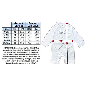 Zevany White Baby Boy Blessing Suit Outfit, Long-Sleeve (0-3M)