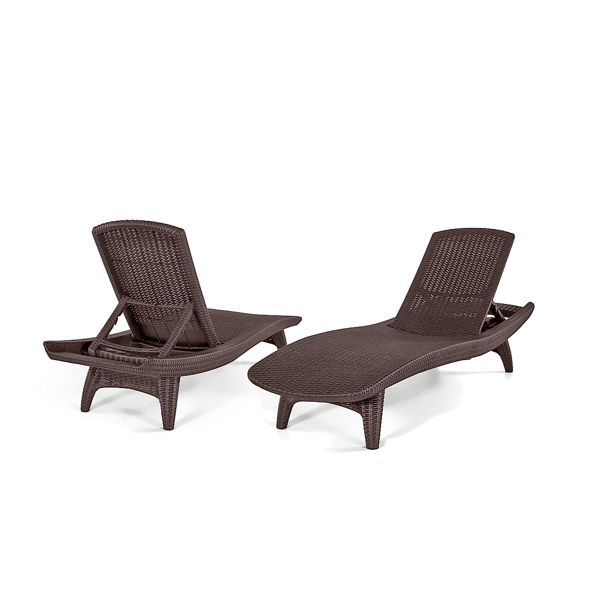 Keter 211045 Pacific Sun Lounger Set of 2, Brown