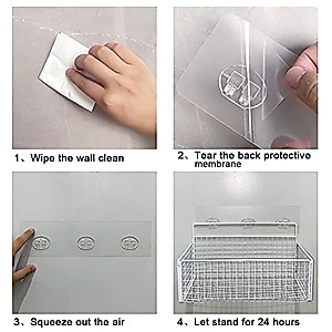 2pcs Shower Caddy Replacement Transparent Strong Adhesive Patch for Shower Caddy Soap Holder No Drilling Bathroom Storage Shelves and Kitchen Racks Holder