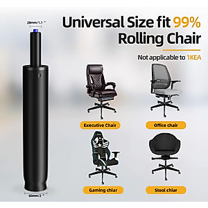 MASTERY MART Gas Lift Cylinder Replacement - 4'' Travel Length with Removal Tool, 1000 lbs Capacity, Universal Size Fits Most Office Chairs - Hydraulic Pneumatic Shock Piston - Class 4 (Matte Black)