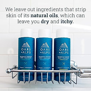 Oars + Alps Men's Moisturizing Body and Face Wash, Skin Care Infused with Vitamin E and Antioxidants, Sulfate Free, Alpine Tea Tree, 2 Pack