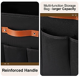 Homward 13 inch Storage Cubes, Foldable Fabric Cube Storage Bins 13 inch with Handle, Collapsible Storage Bins for Cabinet and Shelf Closet Organization (3 Front Pocket-4)
