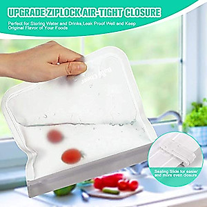 Reusable Food Storage Bags 12 Pack Extra Thick 6 Reusable Sandwich Bags + 6 Reusable Snack Bags BPA-Free DUAL Leakproof Seal Reusable Lunch Bags for Kids Women Men School Lunch Picnic Travel
