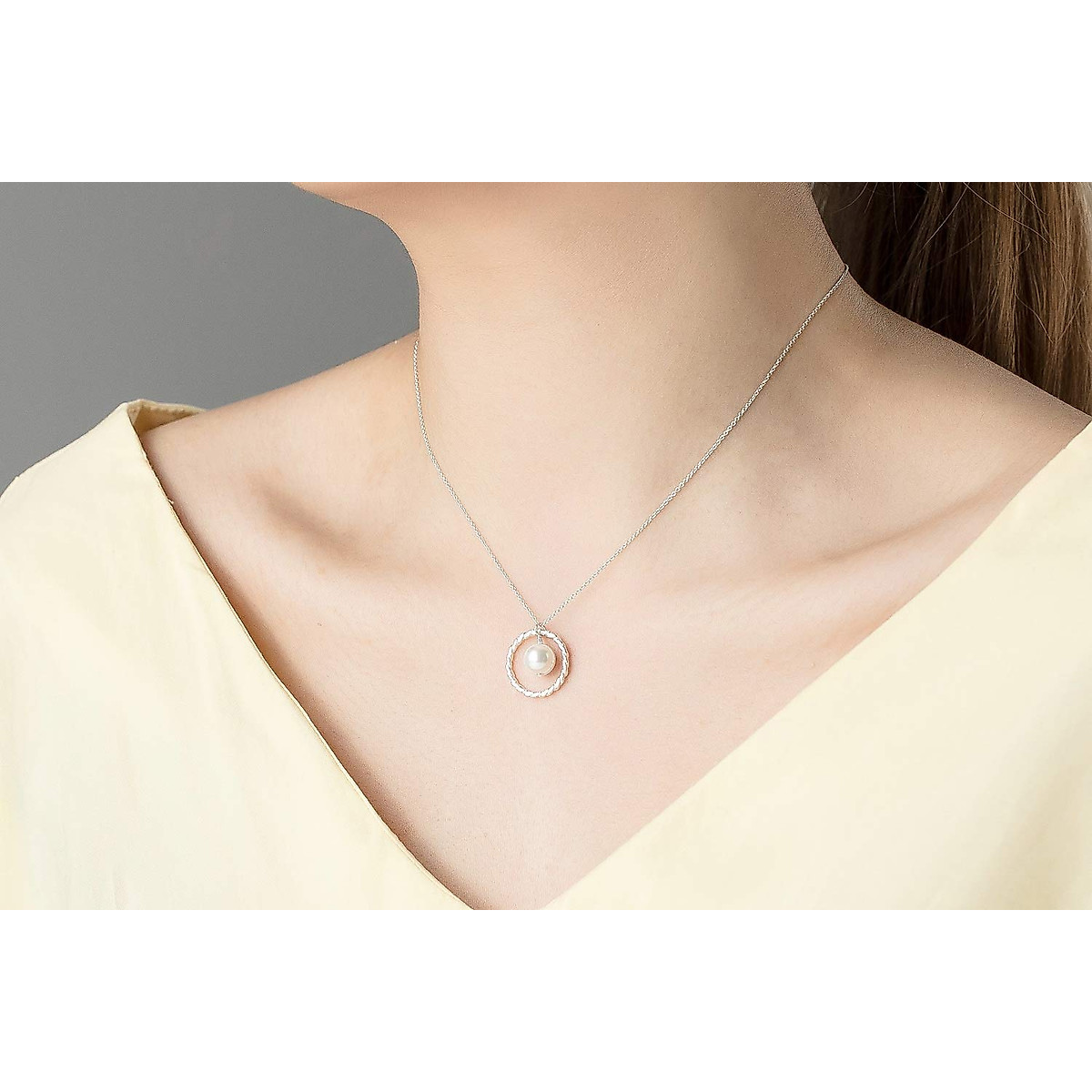 Gifts for Grandma Sterling Silver Twisted Eternity Ring with Pearl Necklace for Grandmother from Grandchild Best Grandma Gifts Jewelry Birthday Christmas Gifts Mother's Day Gifts For Nana