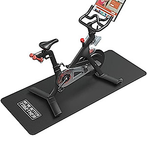 Bike Mat for Peloton Bike or Tread, COOLWUFAN Carpet Protection Exercise Thick Mats for Treadmill & Stationary Bike, Bike Mat, Exercise Mat for Indoor Cycling, Yoga Mat, Accessories for Peloton